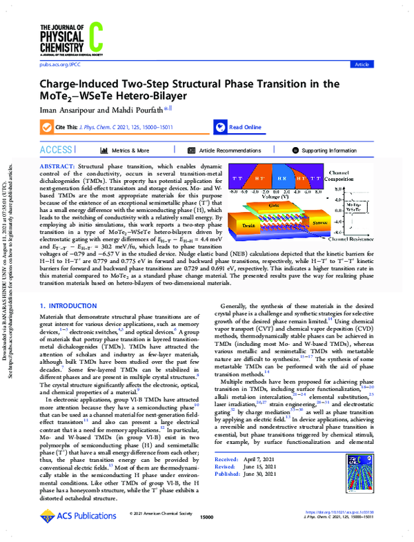 (PDF) Charge-Induced Two-Step Structural Phase Transition in the MoTe2 ...