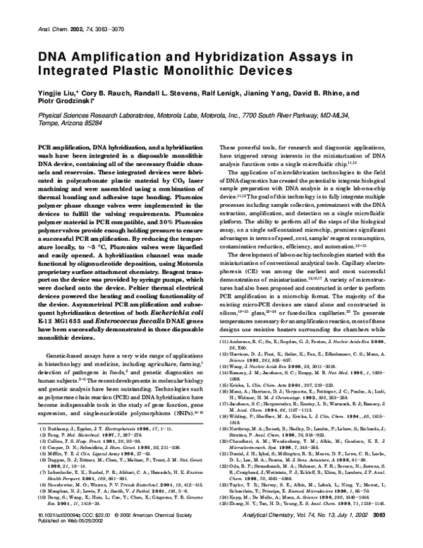 (PDF) DNA Amplification and Hybridization Assays in Integrated Plastic ...