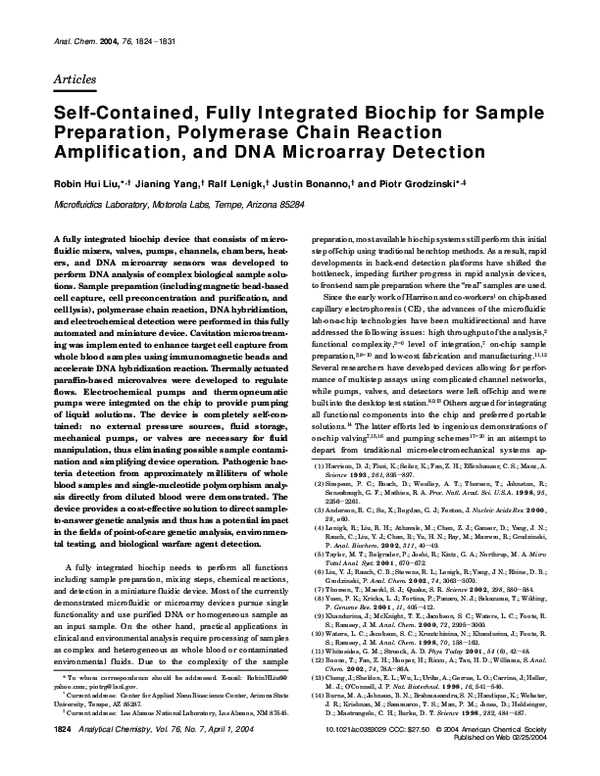 (PDF) Self-Contained, Fully Integrated Biochip for Sample Preparation ...