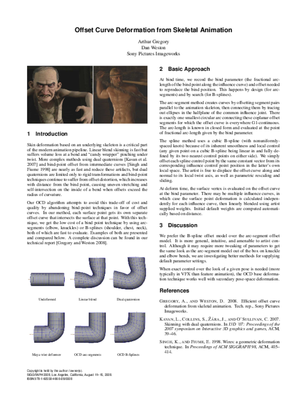 (PDF) Offset curve deformation from skeletal animation
