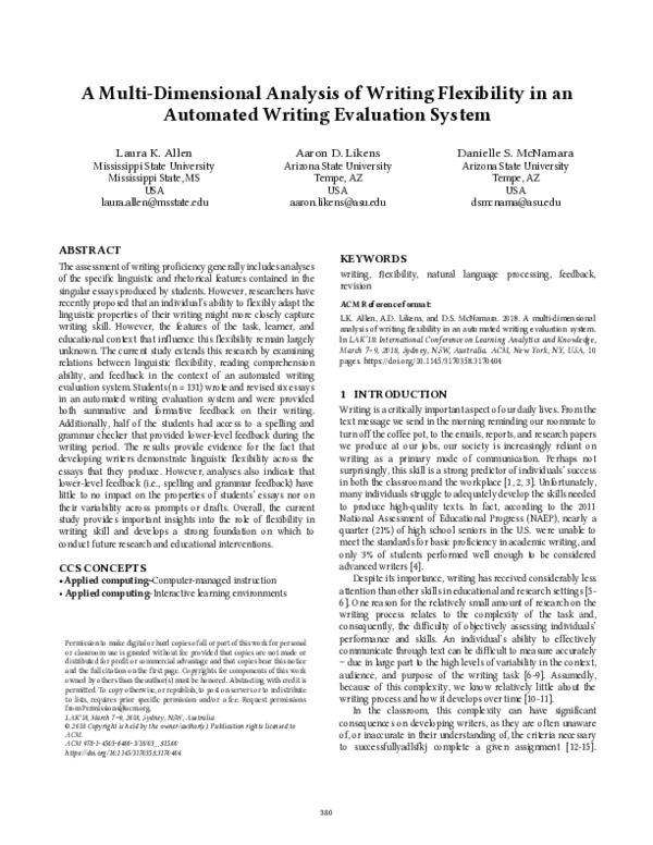 (PDF) A multi-dimensional analysis of writing flexibility in an ...