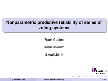 (PDF) Nonparametric predictive reliability of series of voting systems | Ahmad Aboalkhair ...