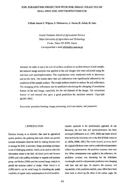 (PDF) Soil Parameters Prediction with Soil Image Collected by Real-Time ...