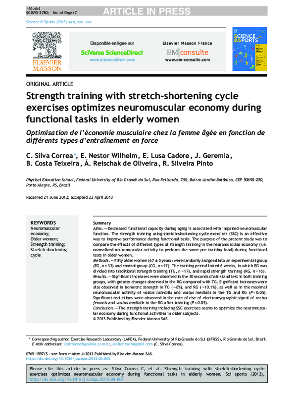 (PDF) Strength training with stretch-shortening cycle exercises ...