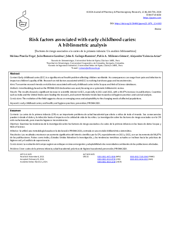 (PDF) Risk factors associated with early childhood caries: A ...
