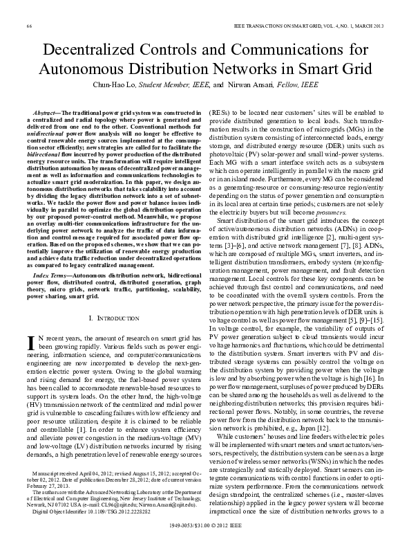 (PDF) Decentralized Controls and Communications for Autonomous ...