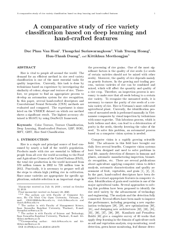 (PDF) A comparative study of rice variety classification based on deep ...