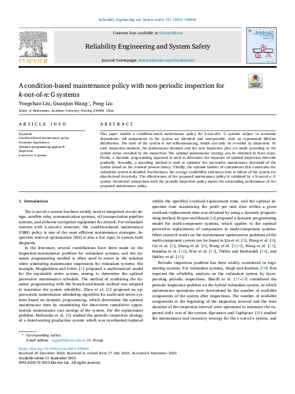 (PDF) Reliability Engineering and System Safety