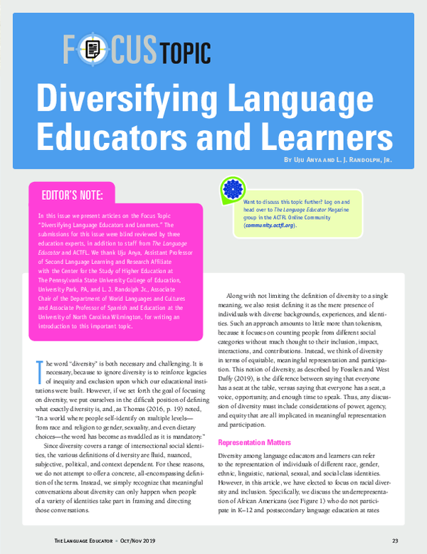 (PDF) Diversifying language educators and learners