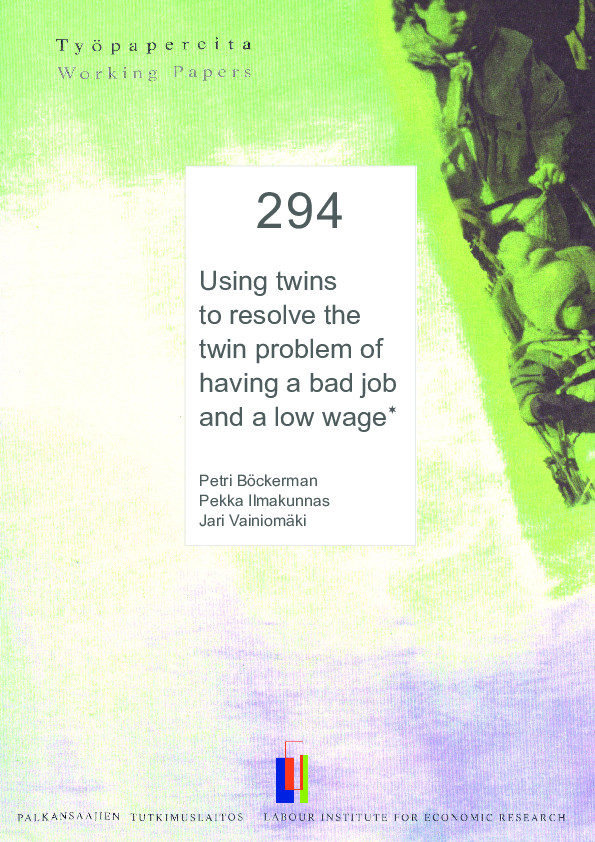 (PDF) Using Twins to Resolve the Twin Problem of Having a Bad Job and a ...