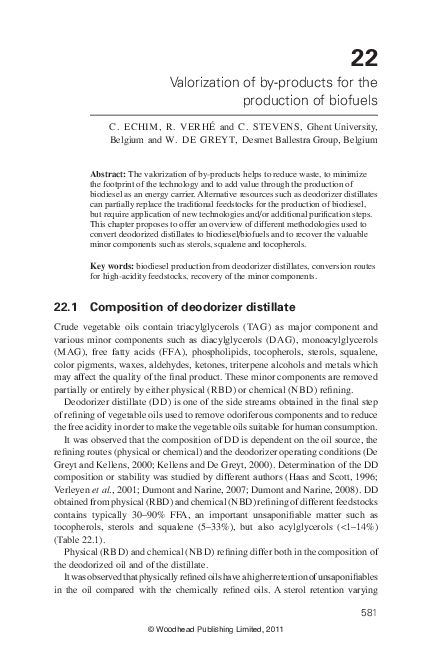 (PDF) Valorization of by-products for the production of biofuels