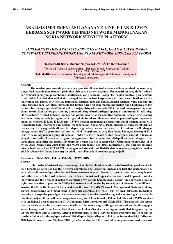 (PDF) Analisis Implementasi Layanan E-line, E-lan & L3vpn Berbasis Software Defined Network ...