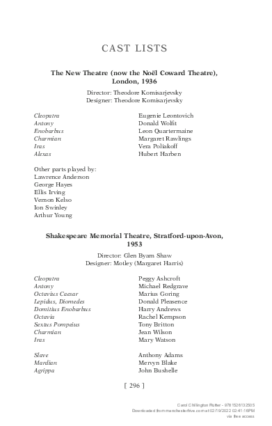 (PDF) Cast lists
