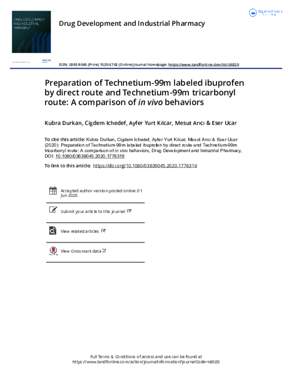 (PDF) Preparation of technetium-99m labeled ibuprofen by direct route ...