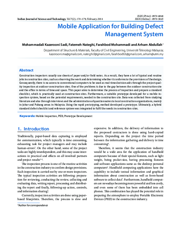 (PDF) Mobile Application for Building Defect Management System