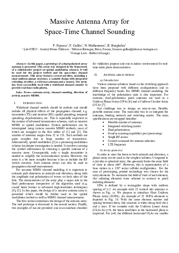 (PDF) Massive antenna array for space-time channel sounding