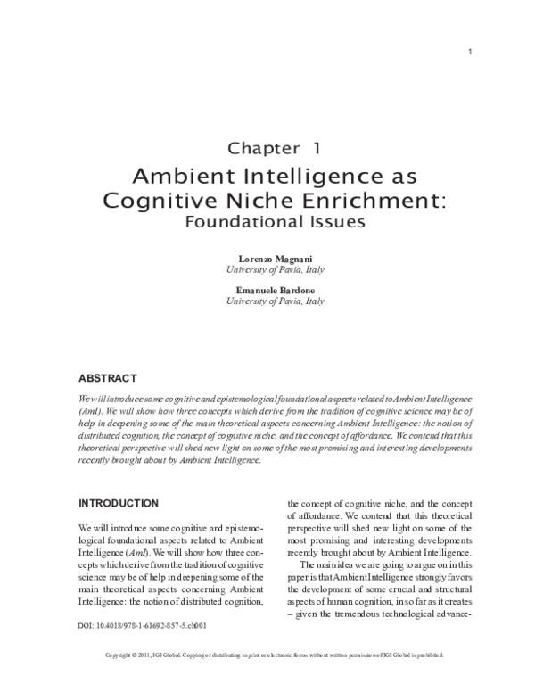 (PDF) Cognitive Foundations of Ambient Intelligence