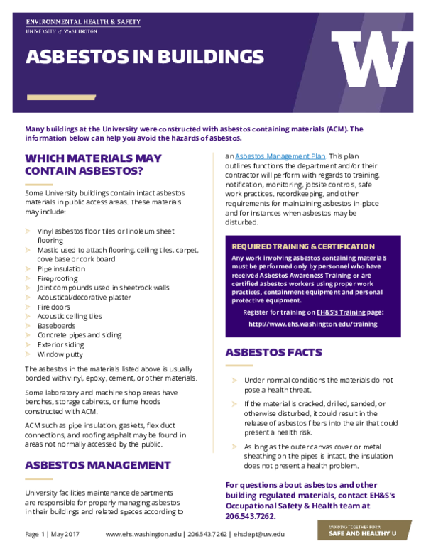 (PDF) Asbestos in buildings