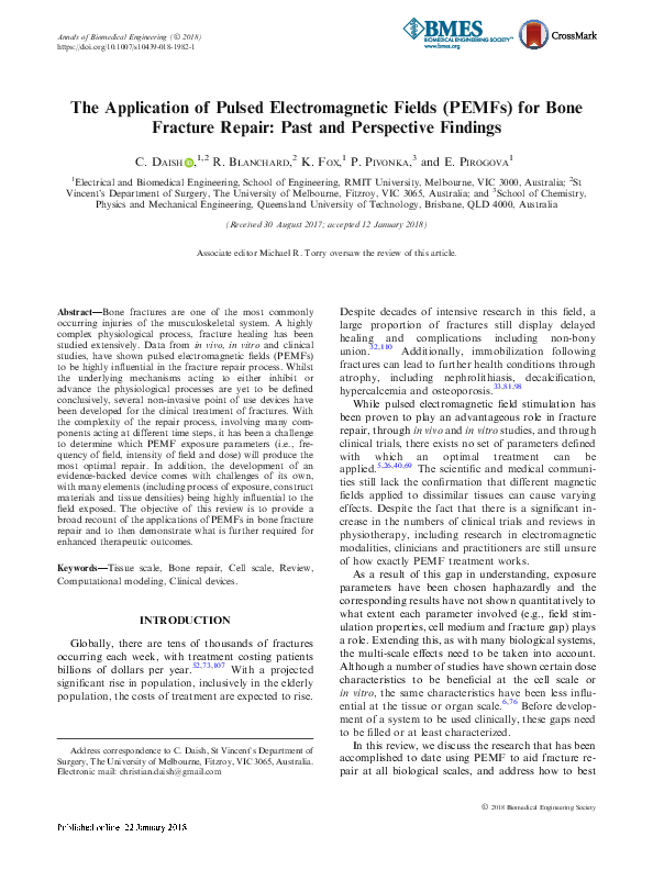(PDF) The Application of Pulsed Electromagnetic Fields (PEMFs) for Bone ...