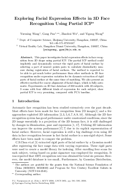 (PDF) Exploring Facial Expression Effects in 3D Face Recognition Using Partial ICP