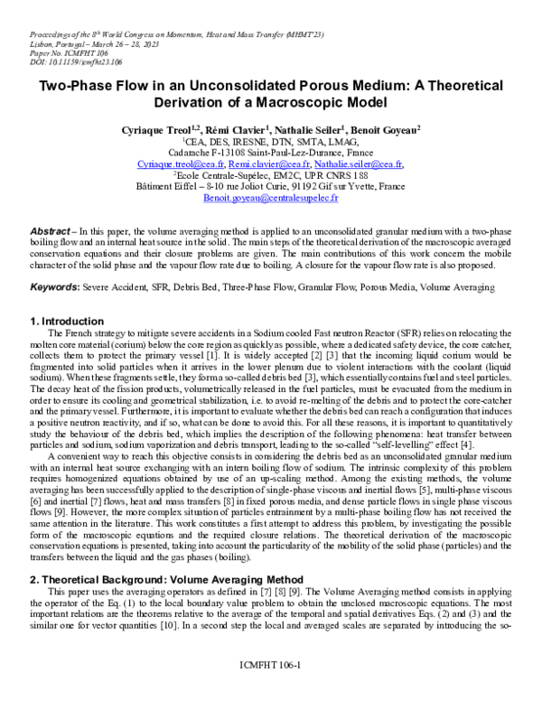 (PDF) Two-Phase Flow in an Unconsolidated Porous Medium: A Theoretical ...