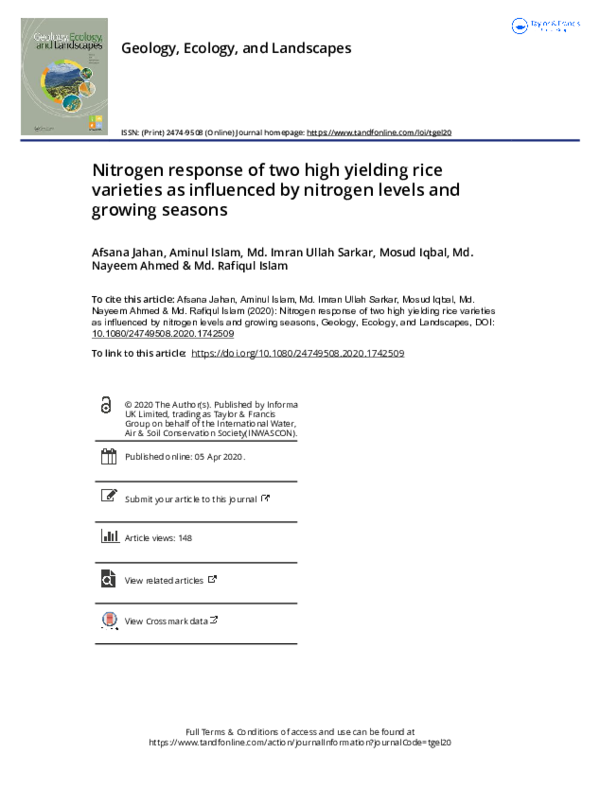 (PDF) Nitrogen response of two high yielding rice varieties as ...