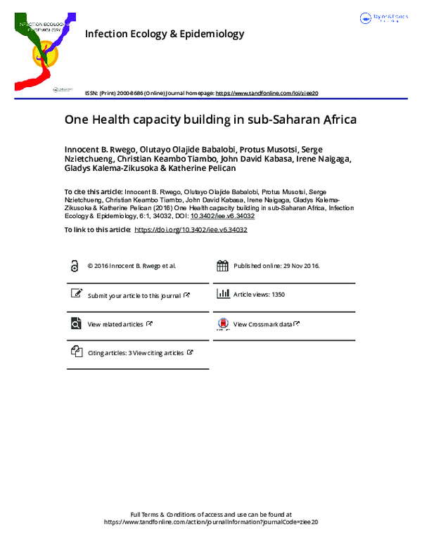 (PDF) One Health capacity building in sub-Saharan Africa