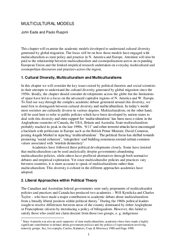 (PDF) MULTICULTURAL MODELS