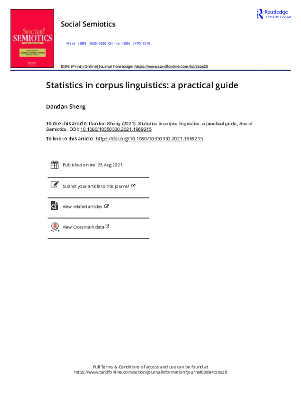 (PDF) Statistics in corpus linguistics: a practical guide