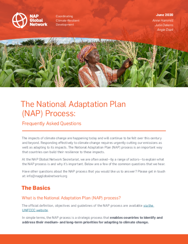 (PDF) The National Adaptation Plan ( NAP ) Process : Frequently