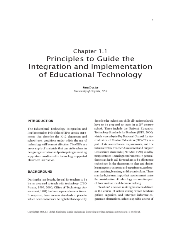 (PDF) Principles to Guide the Integration and Implementation of ...