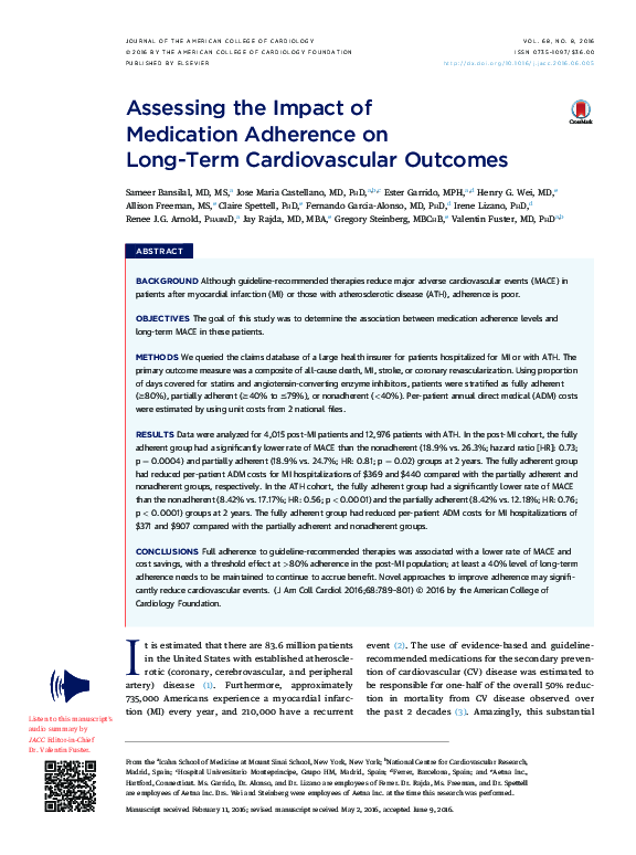 (PDF) Assessing the Impact of Medication Adherence on Long-Term ...