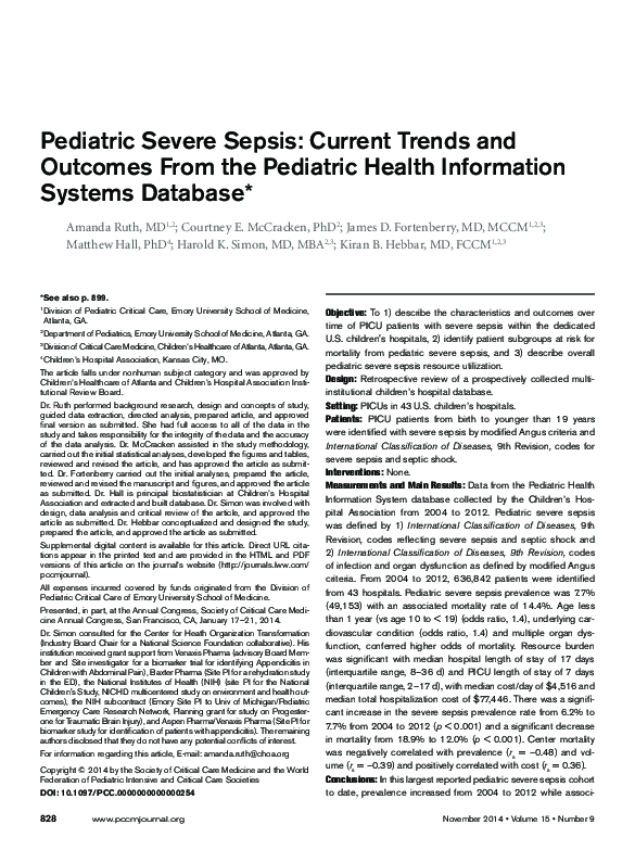 (PDF) Pediatric Severe Sepsis