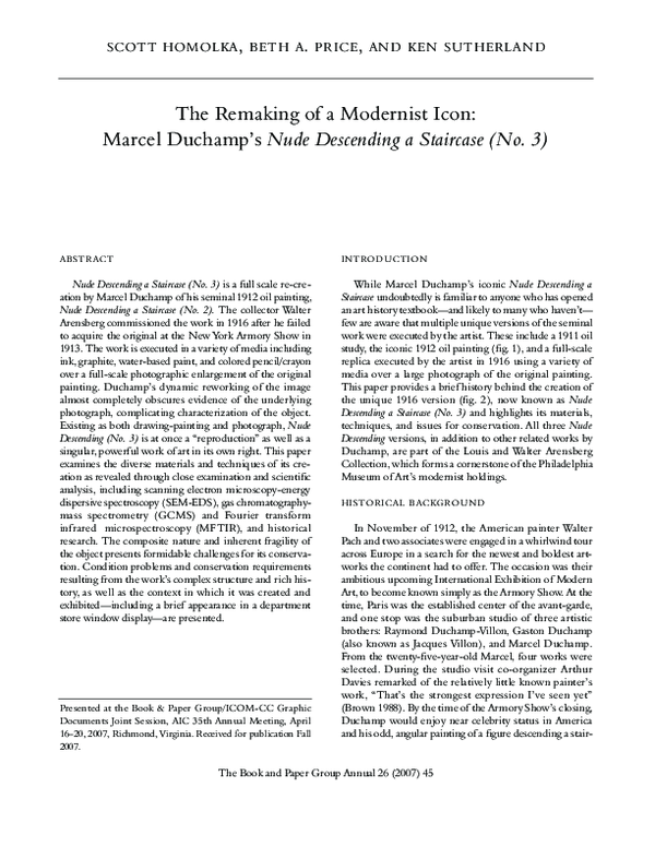 (PDF) The Remaking of a Modernist Icon: Marcel Duchamp's Nude ...