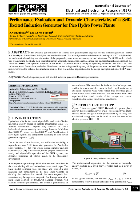 (PDF) Performance Evaluation and Dynamic Characteristics of a Self ...