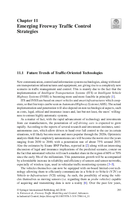 (PDF) Emerging Freeway Traffic Control Strategies