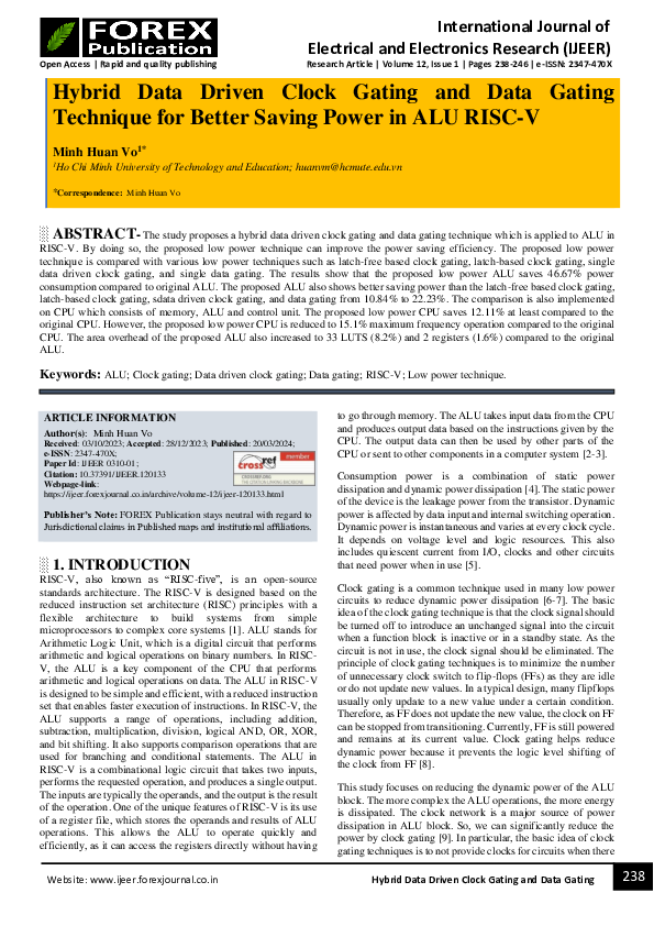 (PDF) Hybrid Data Driven Clock Gating and Data Gating Technique for Better Saving Power in ALU ...