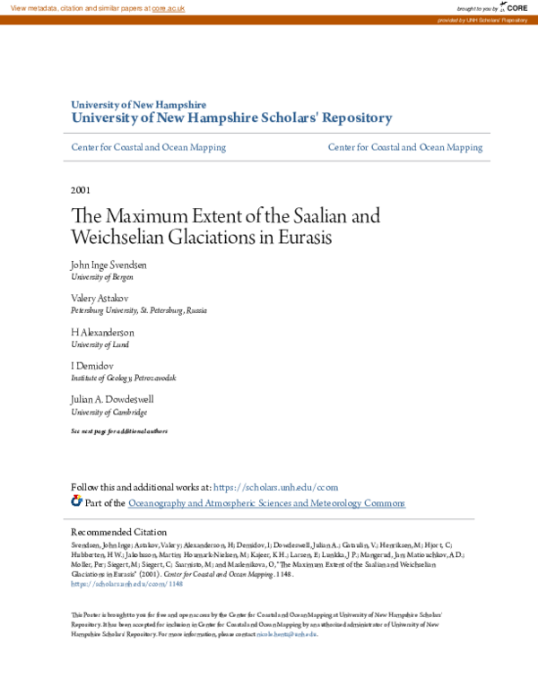 (PDF) The maximum extent of the Saalian and Weichselian glaciations in ...