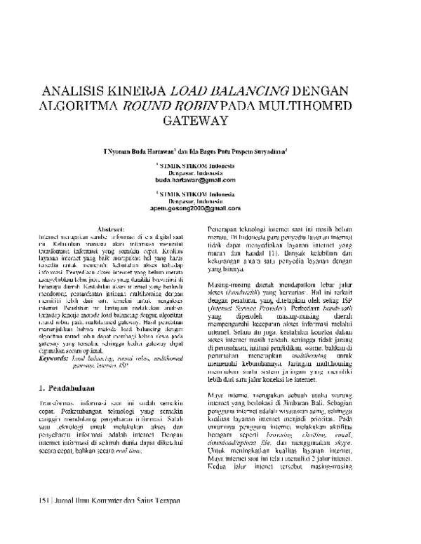 (PDF) Analisis Kinerja Load Balancing dengan Algoritma Round Robin pada ...