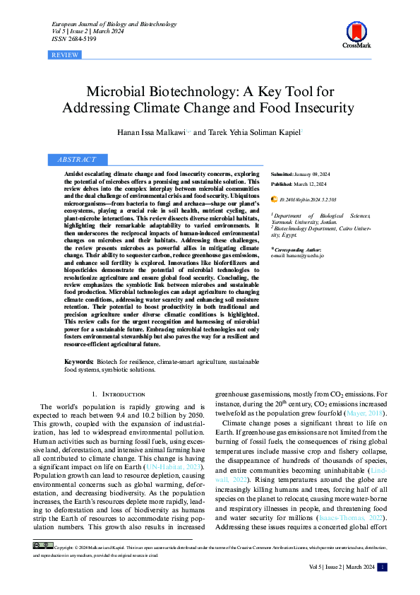 (PDF) Microbial Biotechnology: A Key Tool for Addressing Climate Change ...