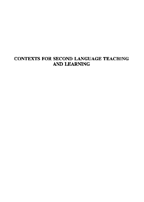 (PDF) Bilingualism and Second Language Learning