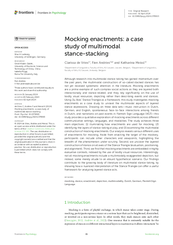 (PDF) Mocking enactments: a case study of multimodal stance-stacking ...