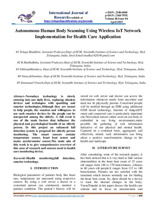 (PDF) Autonomous Human Body Scanning Using Wireless IoT Network ...