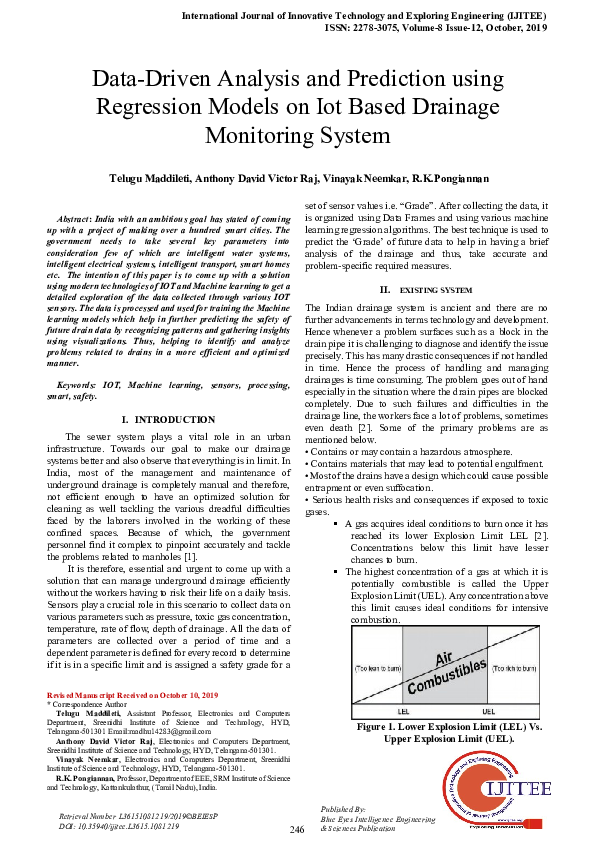 (PDF) Data-Driven Analysis and Prediction using Regression Models on Iot Based Drainage ...