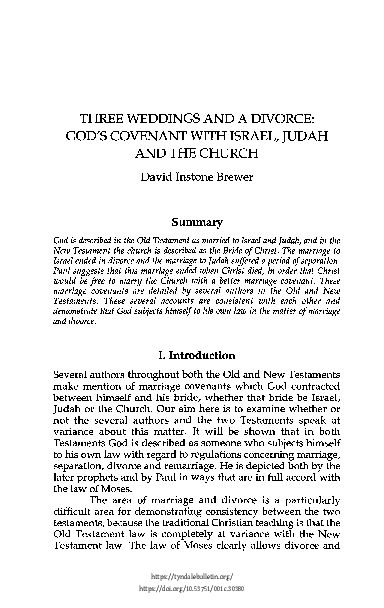 (PDF) Three Weddings and a Divorce: God’s Covenant with Israel, Judah ...