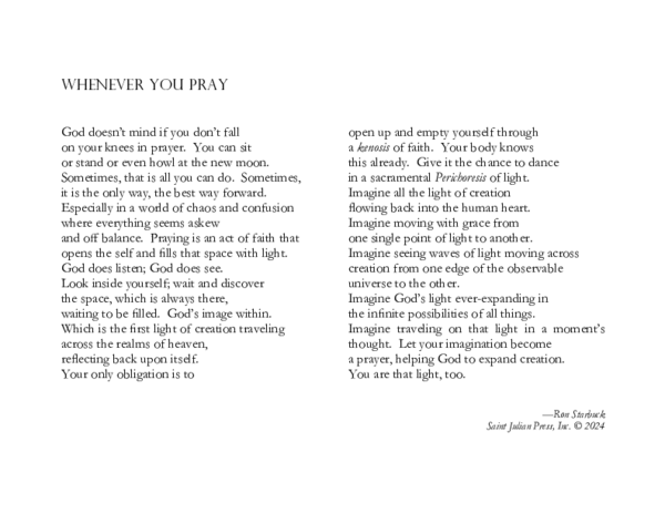 (PDF) New Poem by Ron Starbuck: Whenever You Pray