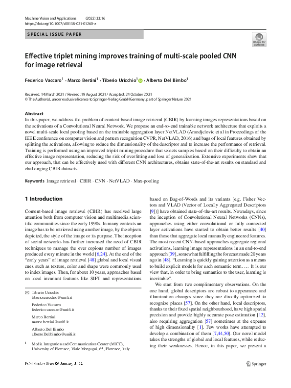 (PDF) Effective triplet mining improves training of multi-scale pooled CNN for image retrieval