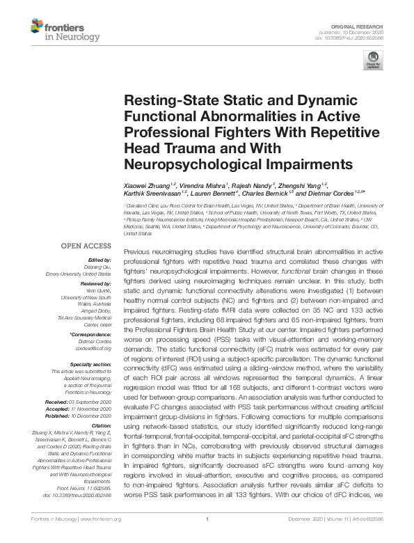 (PDF) Resting-State Static and Dynamic Functional Abnormalities in ...