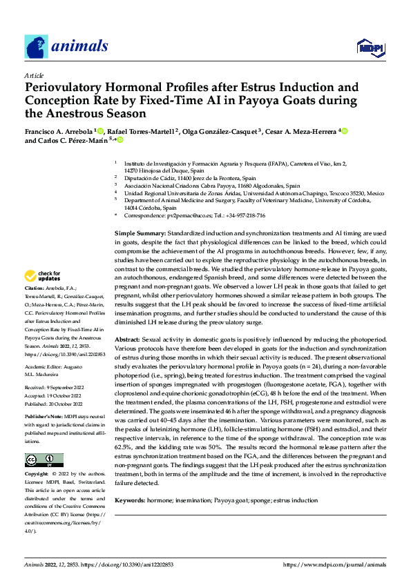 Pdf Periovulatory Hormonal Profiles After Estrus Induction And Conception Rate By Fixed Time