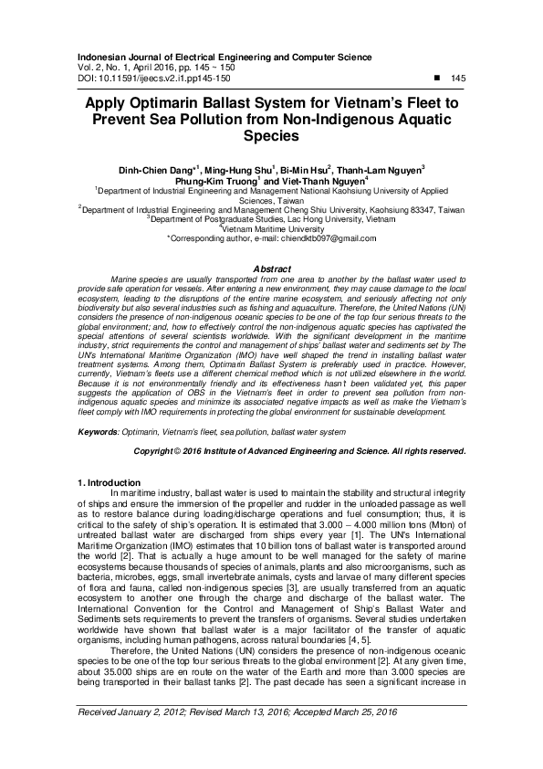 (PDF) Apply Optimarin Ballast System for Vietnam’s Fleet to Prevent Sea ...